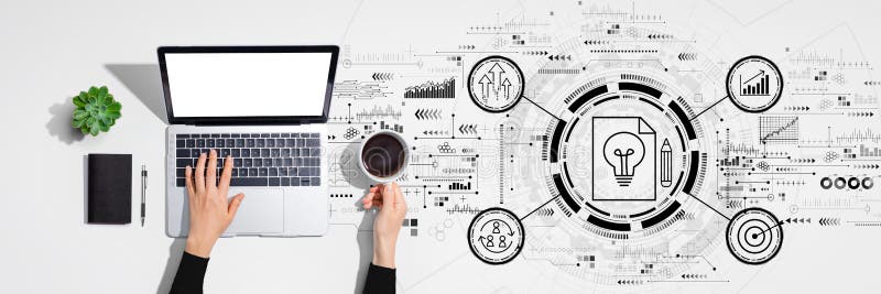 Idea of Success Theme with Person Using Laptop Computer Stock Image ...