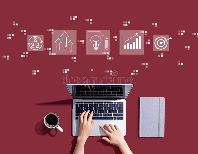 Idea of Success Theme with Person Using a Laptop Stock Image - Image of ...