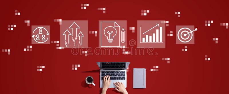 Idea of Success Theme with Person Working with Laptop Stock Image ...