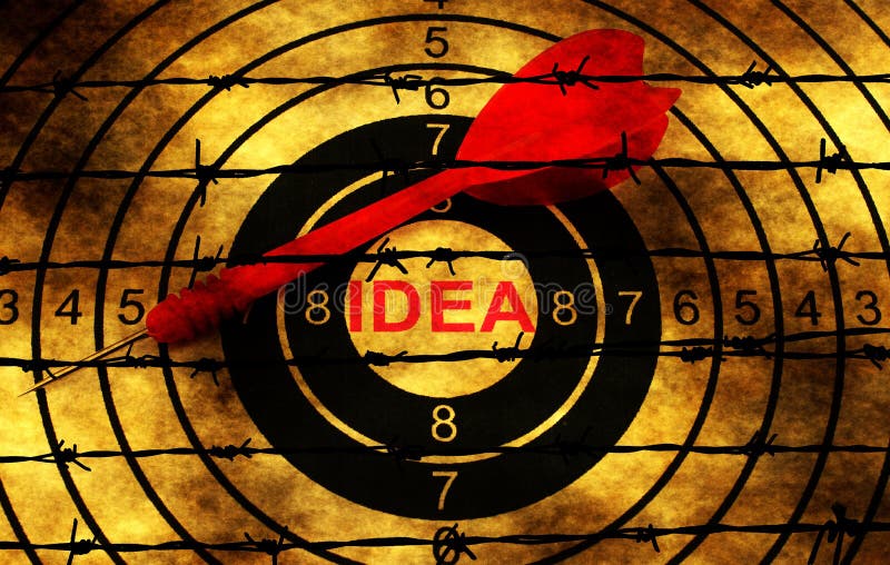 Idea Target Against Barbwire Stock Photo - Image of smart, goal: 170341738