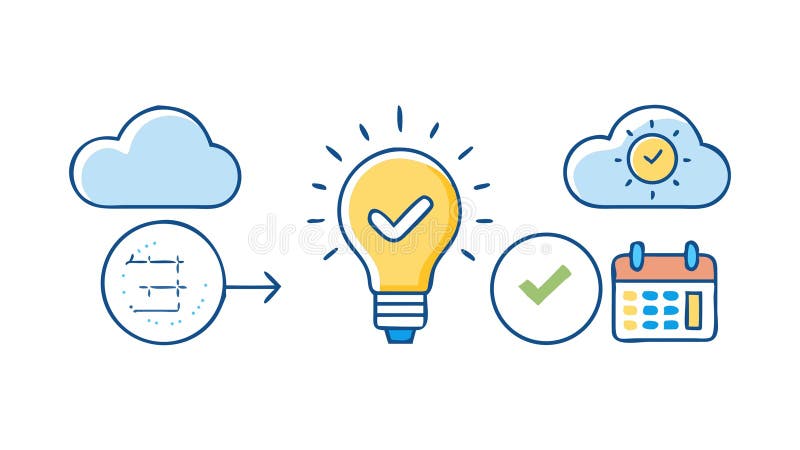 Idea Target Flow Icon, Goal-Oriented Innovation, Vector Design ...
