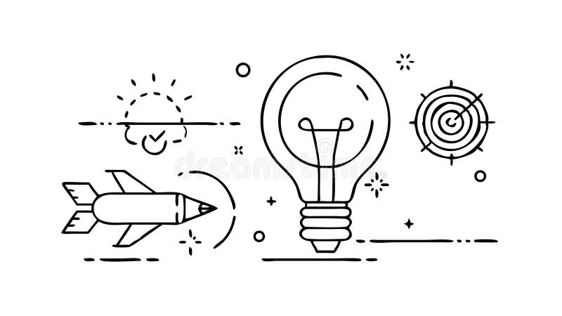 Idea Target Flow Outline, Innovation Direction, Vector Design ...