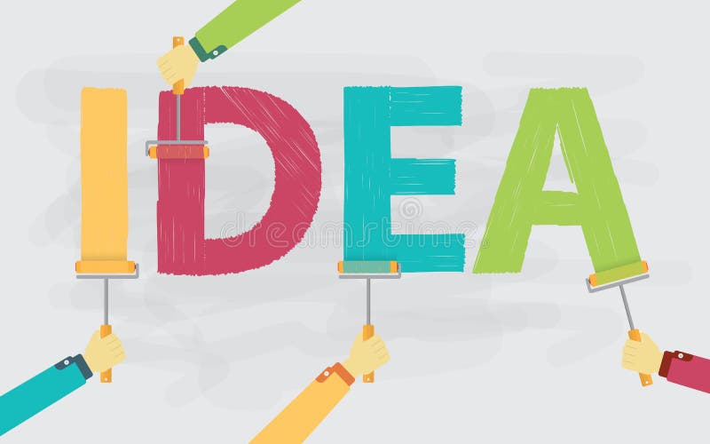 Idea text paint with color stock vector. Illustration of product - 49057626