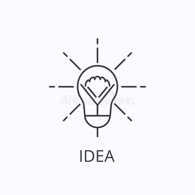 Idea Thin Line Icon. Vector Outline Illustration Stock Illustration ...