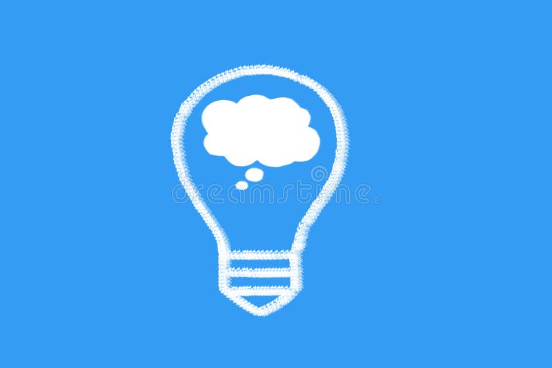 Idea Thinking Blub Cloud Shape Stock Illustration - Illustration of ...