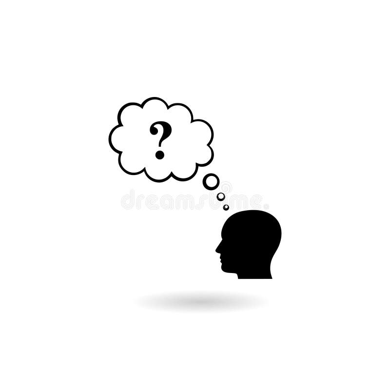Idea Thinking Cloud Bubble Icon with Shadow Stock Vector - Illustration ...