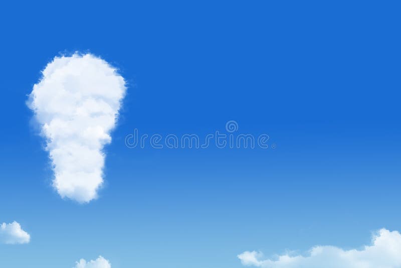 Idea Thinking Concept Electric Blub Cloud in the Blue Sky Stock Photo ...