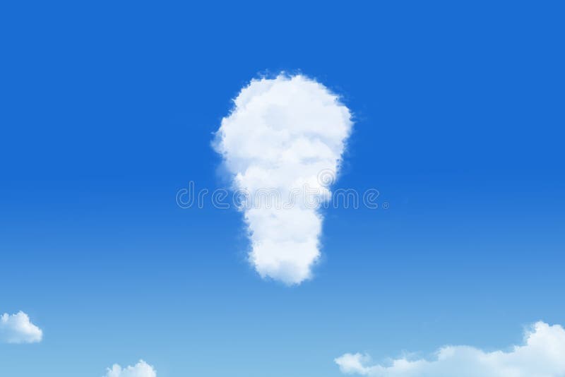 Idea Thinking Concept Electric Blub Cloud in the Blue Sky Stock Image ...
