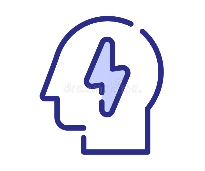 Idea Thinking Inspire Single Isolated Icon with Dashed Line Style and ...