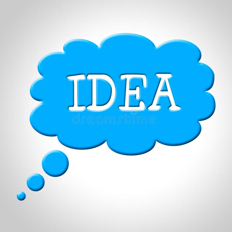 Idea Thought Bubble Means Think about it and Thinking Stock ...