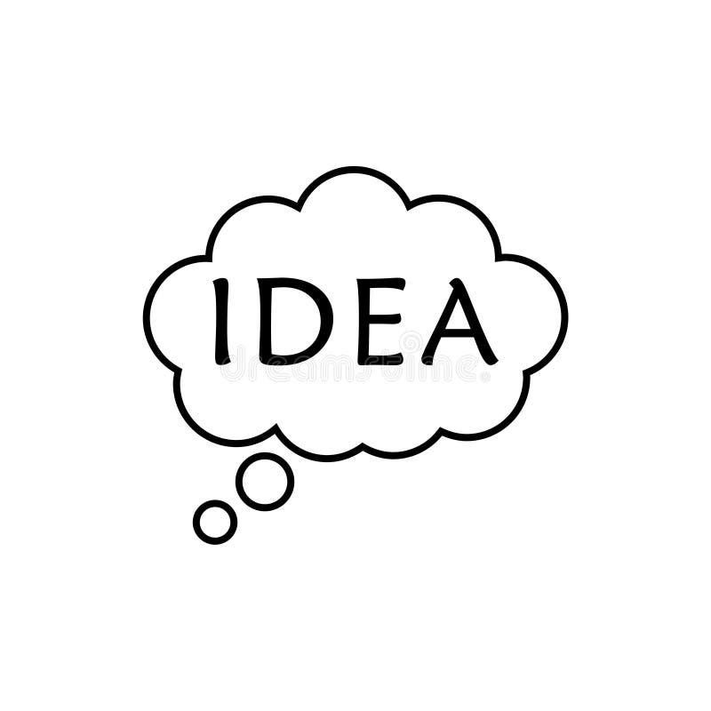 Idea Thought Cloud Icon Isolated on White Background Stock Vector ...