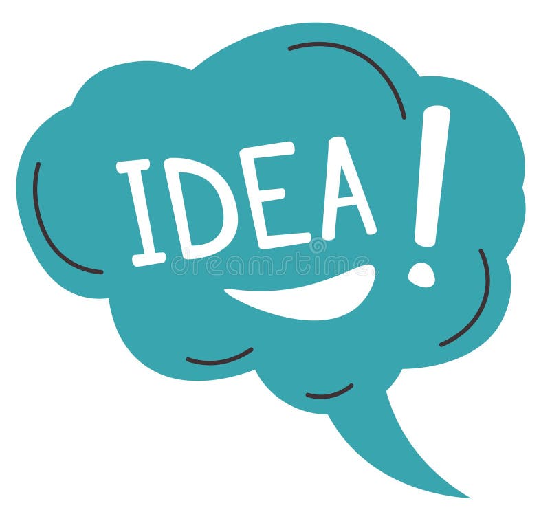 Idea or Thought, Isolated Banner or Sticker Box Stock Vector ...