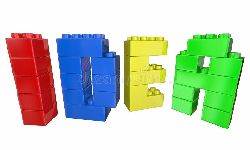 Idea Toy Blocks Building Letters Word Stock Illustration - Illustration ...