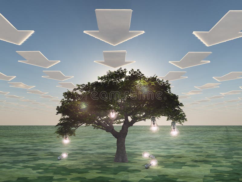 Idea tree landscape stock illustration. Illustration of glass - 13504148