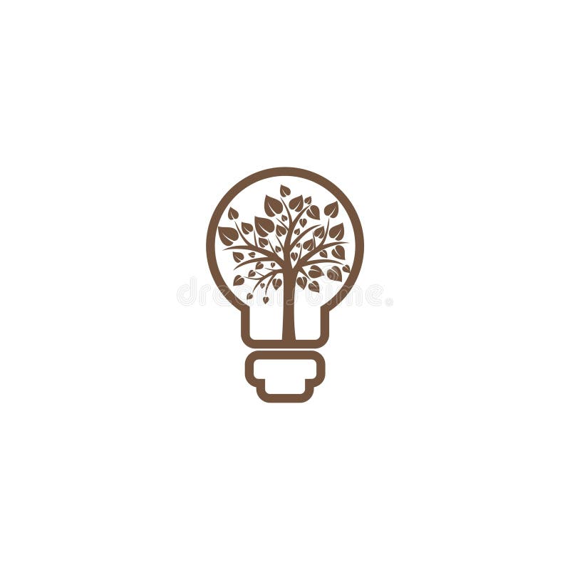 Idea Tree Icon Logo Design Element Isolated on White Background Stock ...