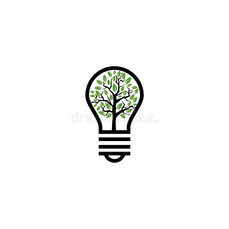 Idea Tree Icon Logo Design Element Isolated on White Background Stock ...