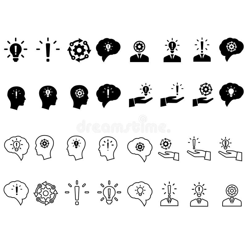 Idea Vector Icon Set. Creativity Related Illustration Sign Collection ...