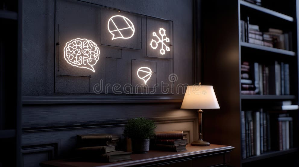 Idea Visualization, Glowing Digital Interconnected Idea Bubbles in a ...