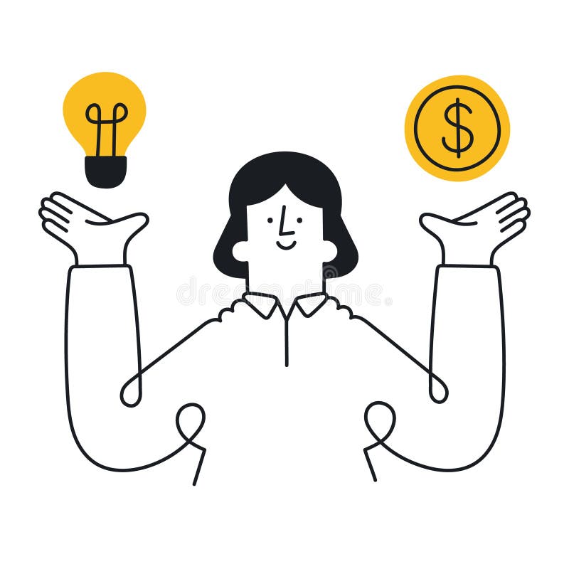 Idea or Wealth. Concept of Idea Value, Solution and Expenses Balance ...