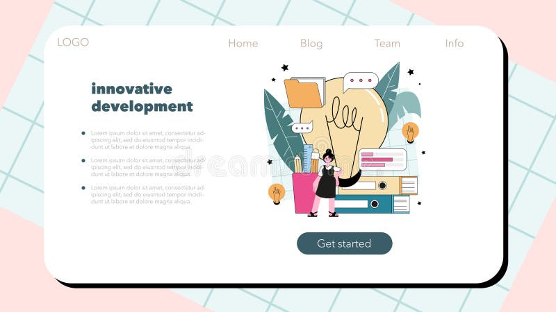 Idea Web Banner or Landing Page. Creative Innovations or Solutions ...