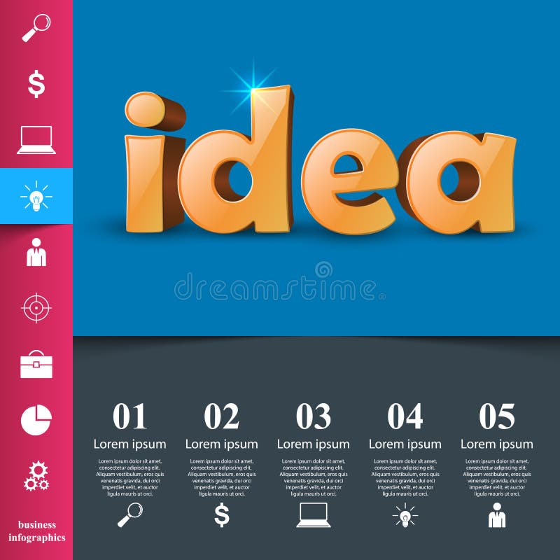 Idea Web Page - Business Infographic. Stock Vector - Illustration of ...