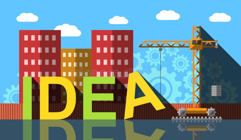 Idea Word Building Process, Abstract Illustration Stock Vector ...