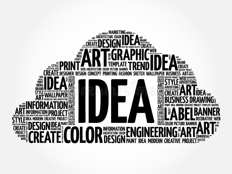 IDEA word cloud stock illustration. Illustration of development - 205814812