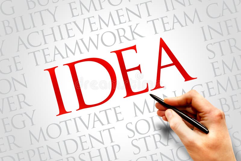Idea word cloud stock photo. Image of fantasy, review - 58626788