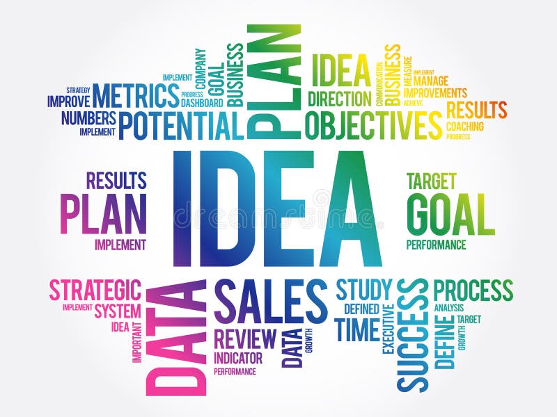 Idea word cloud collage stock illustration. Illustration of search ...