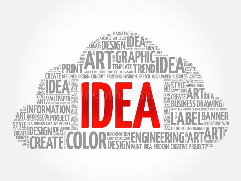 IDEA word cloud stock illustration. Illustration of concept - 205772988