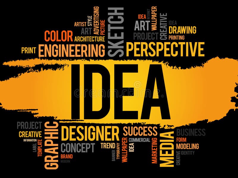 IDEA word cloud stock illustration. Illustration of mind - 200187868