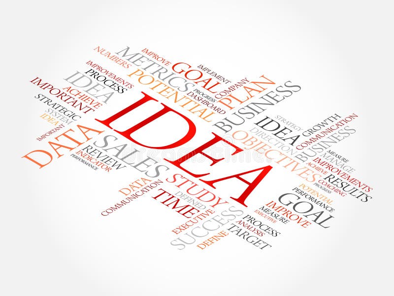 Idea word cloud stock illustration. Illustration of review - 205982727