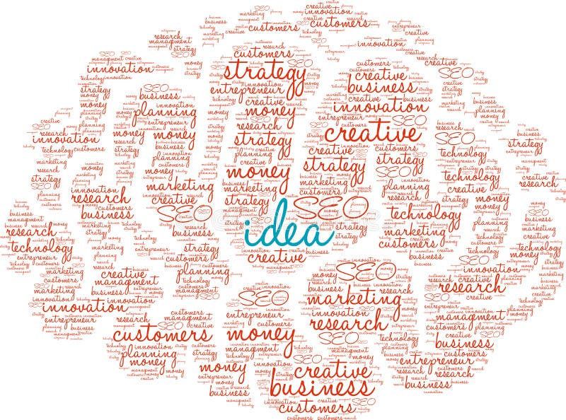 Idea Word Cloud stock illustration. Illustration of management - 102180295