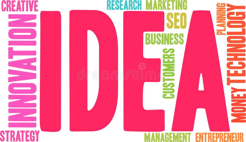 Idea Word Cloud stock vector. Illustration of strategy - 102593482