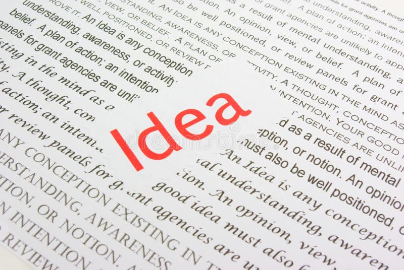 Definition Of The Word Idea Stock Image - Image of definition ...