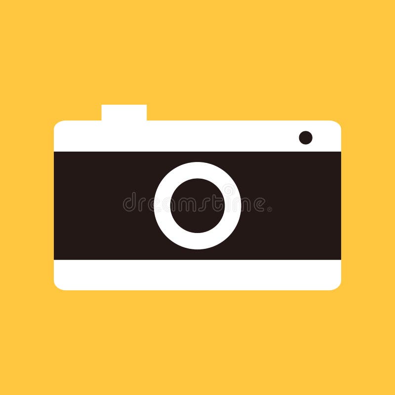 An Illustration of a Camera with an Orange Background. Simple Vector ...
