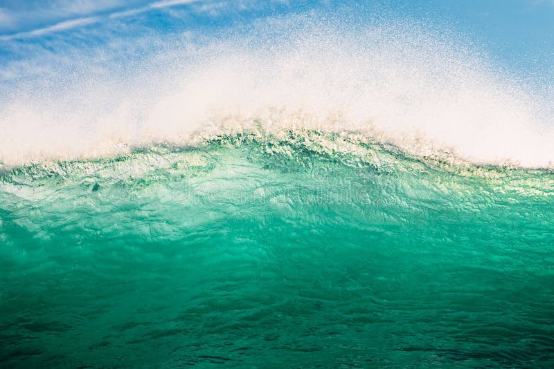 Ideal Breaking Sea Wave with Water Drops Stock Image - Image of glassy ...