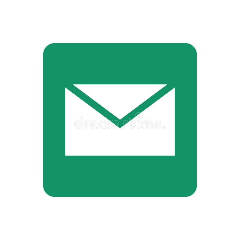 Green Email Icon. Business Mail. Vector. Stock Vector - Illustration of ...