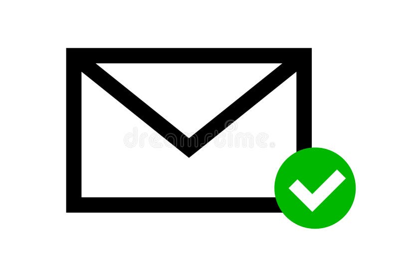 Mail Icon and Green Check Mark Icon. Vector. Stock Vector ...