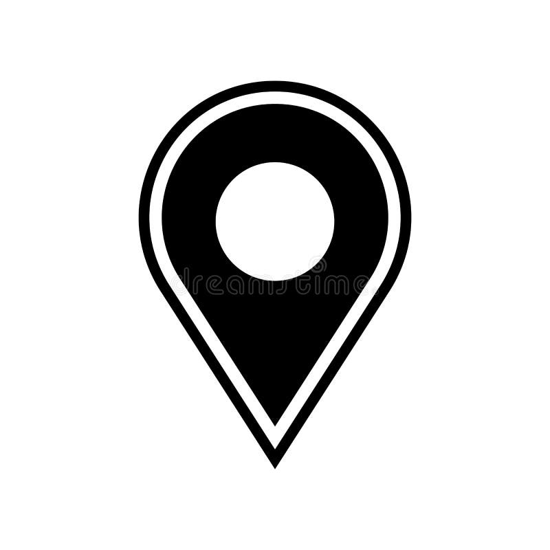 Pin Icon on Black Map. Vectors. Stock Vector - Illustration of pointer ...