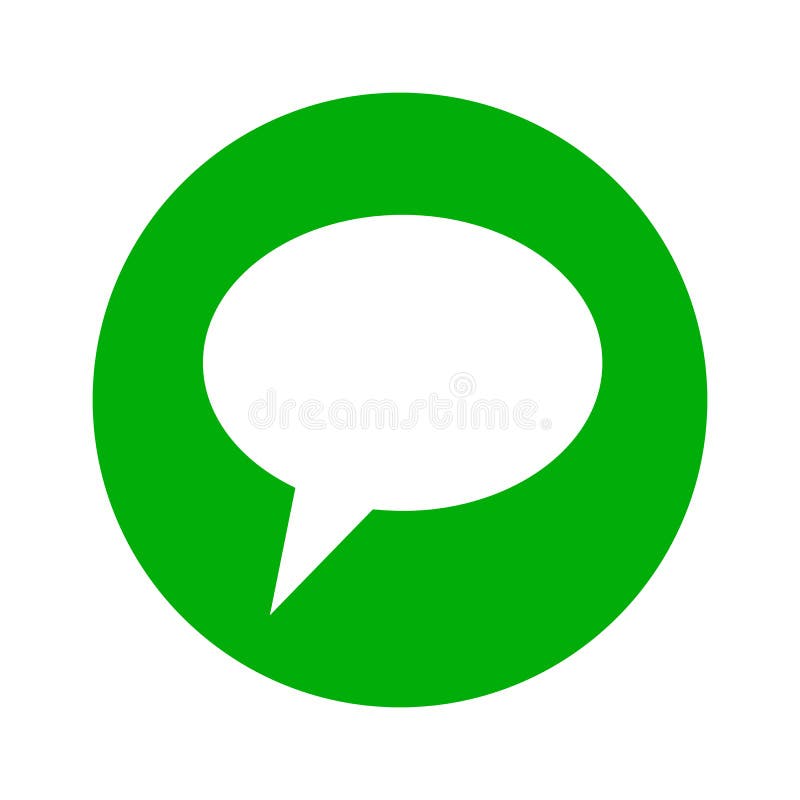 Green Round Message Icon. Callout. Vectors. Stock Vector - Illustration ...