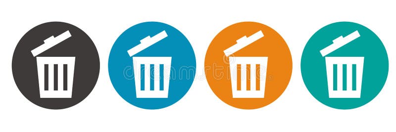 Open Trash Icon Set. Simple Vector. Stock Vector - Illustration of ...
