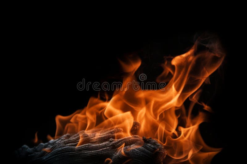 Ideal Fire Captured in Isolation on a Black Background Stock ...