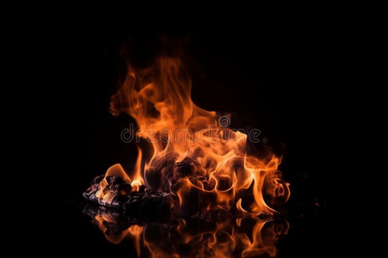 Ideal Fire Captured in Isolation on a Black Background Stock ...