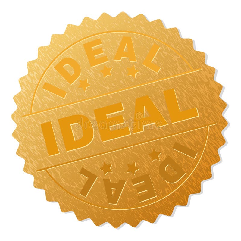 Gold IDEAL Badge Stamp stock vector. Illustration of super - 131024249