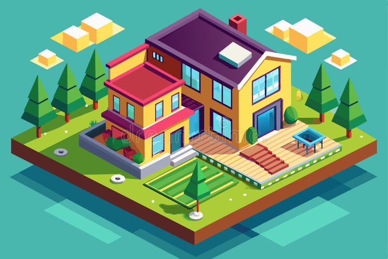 An Ideal House with a Generic Architecture Concept Drawn in an ...