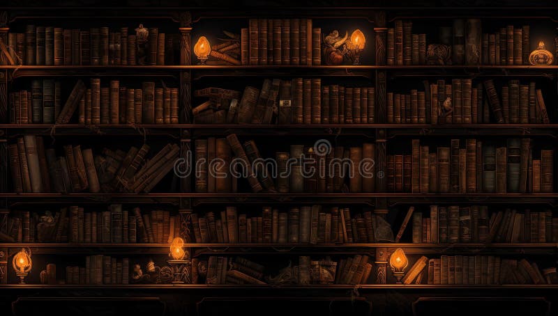 The Ideal Library with Books Old Style Stock Image - Image of study ...
