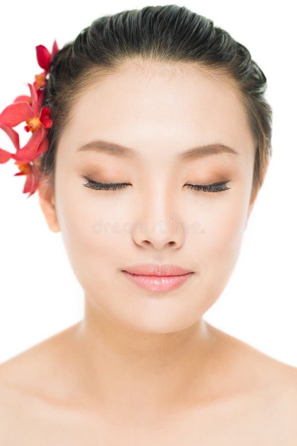 Ideal look stock photo. Image of fairskin, isolated, feminine - 38423968