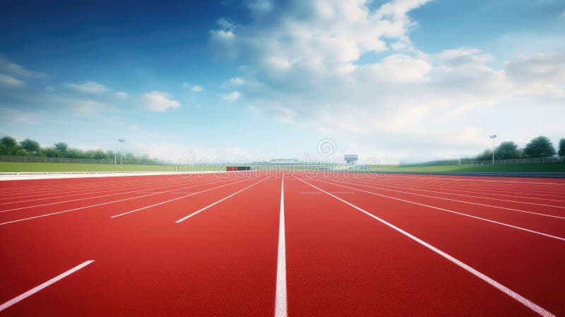 A Pristine Running Track Awaits with Its Smooth Surface, Ready for ...