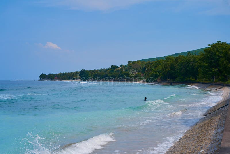 An Ideal Untouched Ocean Beach with Clear, Calm Turquoise Water Stock ...